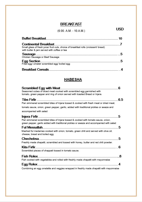 Example page – Restaurant